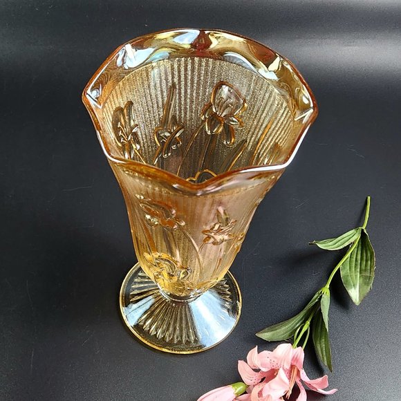 Accents | Vintage Jeannette Iridescent Iris Herringbone Pattern ...